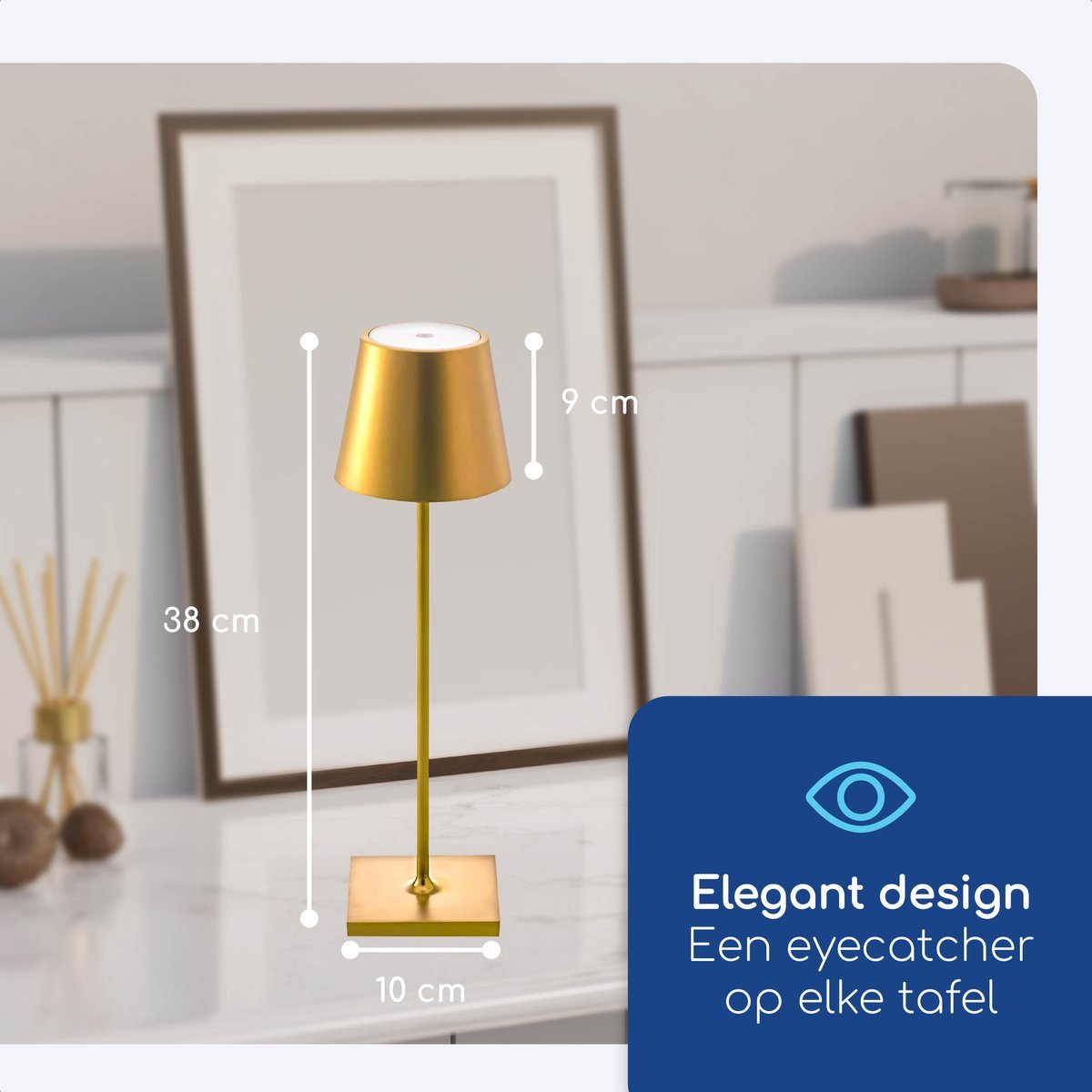 Valiana Gold - Lamp - Goud - Ledlamp - Tafellamp - Bureaulamp ...