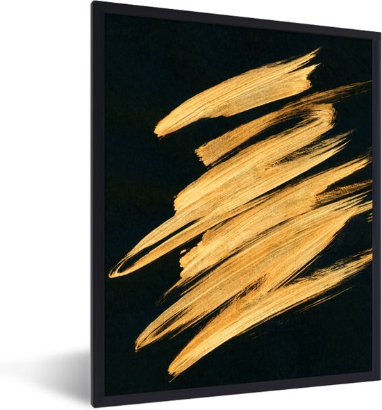 Fotolijst incl. Poster - Goud - Verf - Strepen - Luxe - Abstract ...