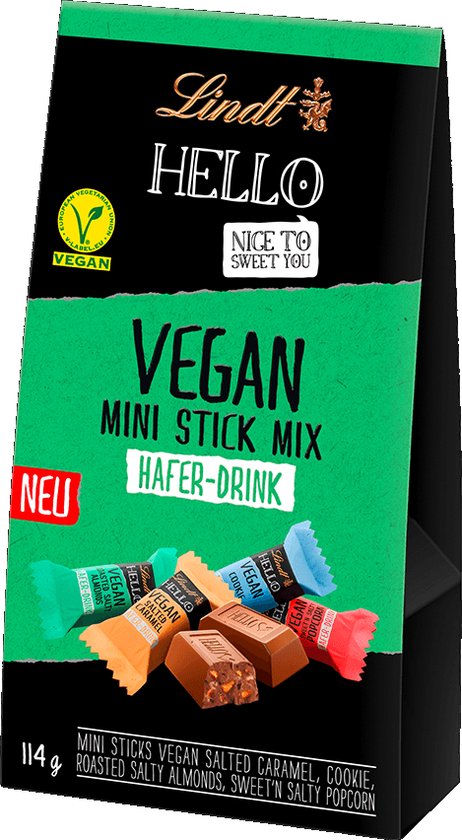 Lindt Hello Vegan - Mini-Stick Mix - Vegan Chocolade - 1x 100g | bol