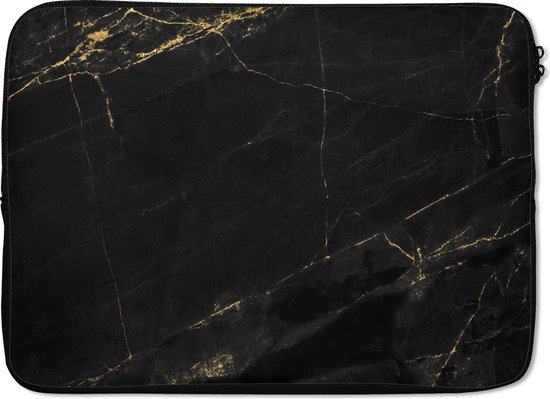 Laptophoes - 14 inch - Marmer - Print - Zwart - Goud - Chic - Laptop ...