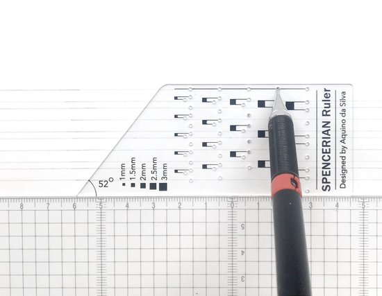 Boeken & Pennen Calligraphy Ruler - Spencerian Script - Aluminium ...