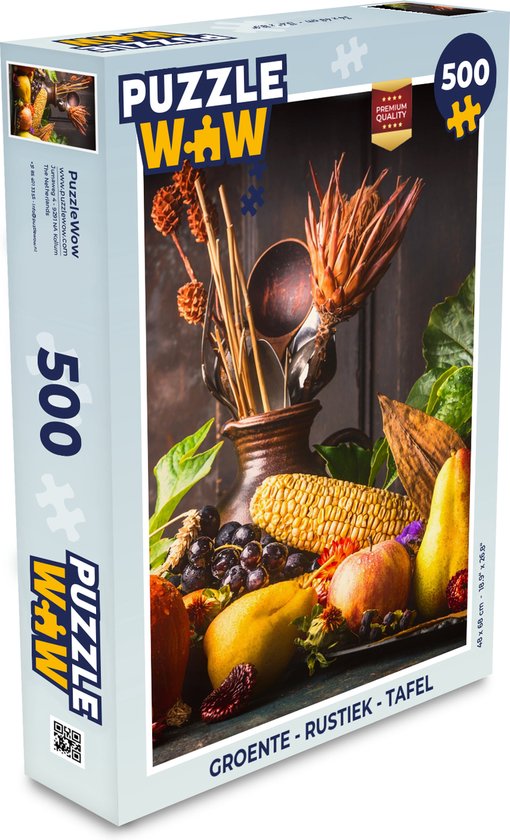 Puzzel Groente - Fruit - Rustiek - Tafel - Legpuzzel - Puzzel 500 ...