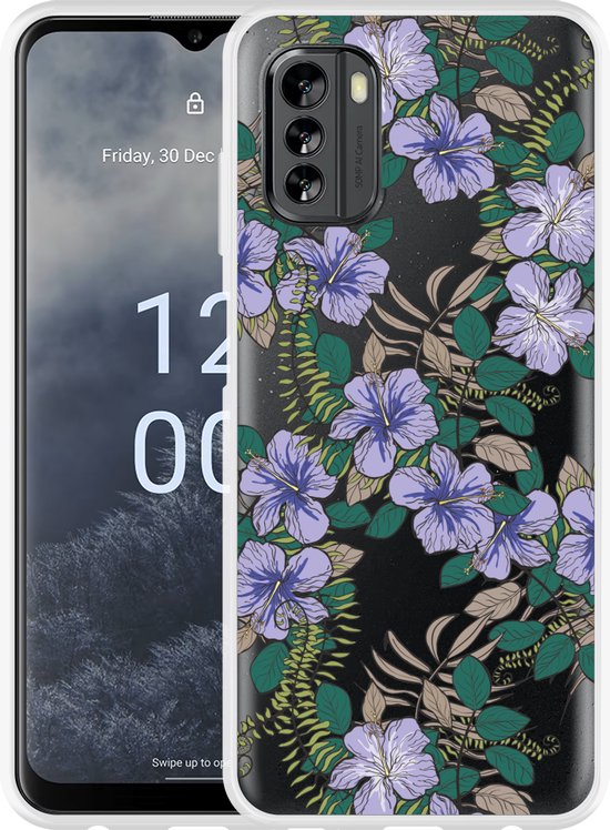 Nokia G60 Hoesje Purple Flowers - Designed by Cazy | bol.com