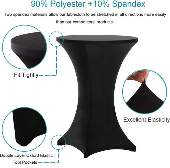 Statafel Hoes set van 2 - Statafelrok - Feestje - Ø 80 x 110 cm - van Heble® *** | bol