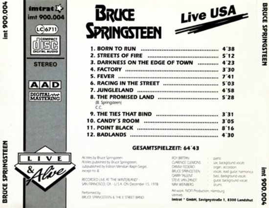 Bruce Springsteen Live & Alive, Bruce Springsteen | Muziek | bol