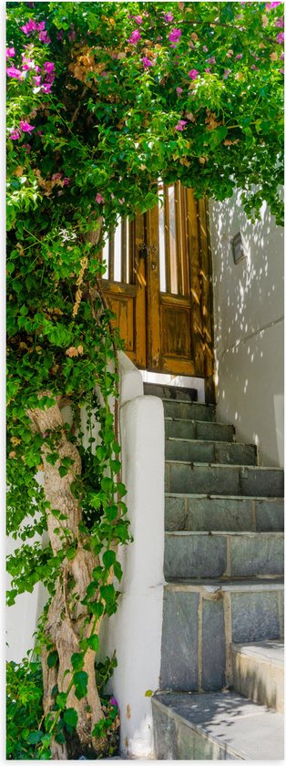 WallClassics - Poster (Mat) - Boog van Bloemen - 50x150 cm Foto op ...