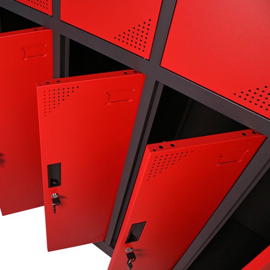 Kraftmeister lockerkast 8 deuren rood/antraciet | bol