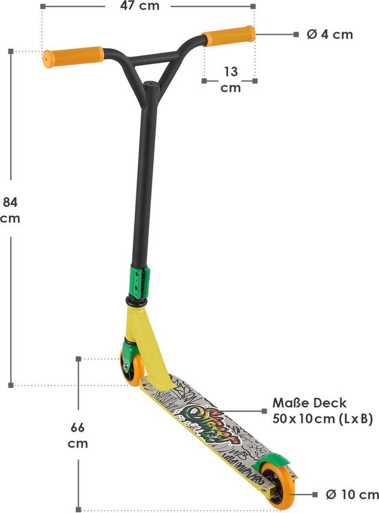 Stuntstep Street Life in zwart geel | bol