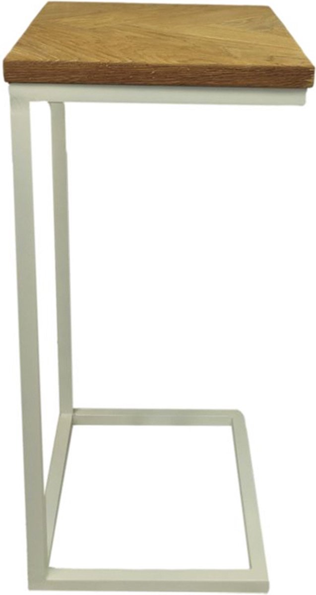Vtw Living - Bijzettafel - Tafeltje - Table - Mangohout - Wit - 65 cm ...