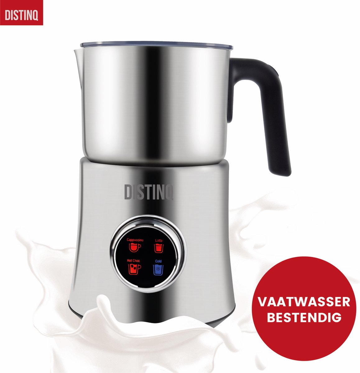DistinQ® Melkopschuimer – Inductiemelkopschuimer Elektrisch met Display – Elektrische... | bol