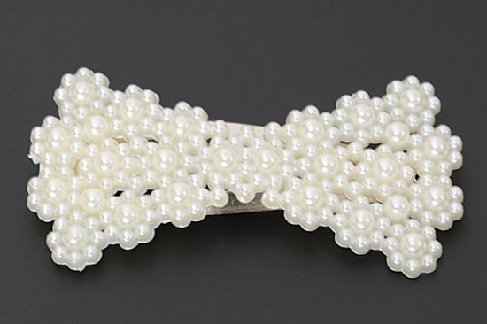 Haarclip - Strik met imitatieparels - 7.5 Centimeter - Haaraccessoire ...