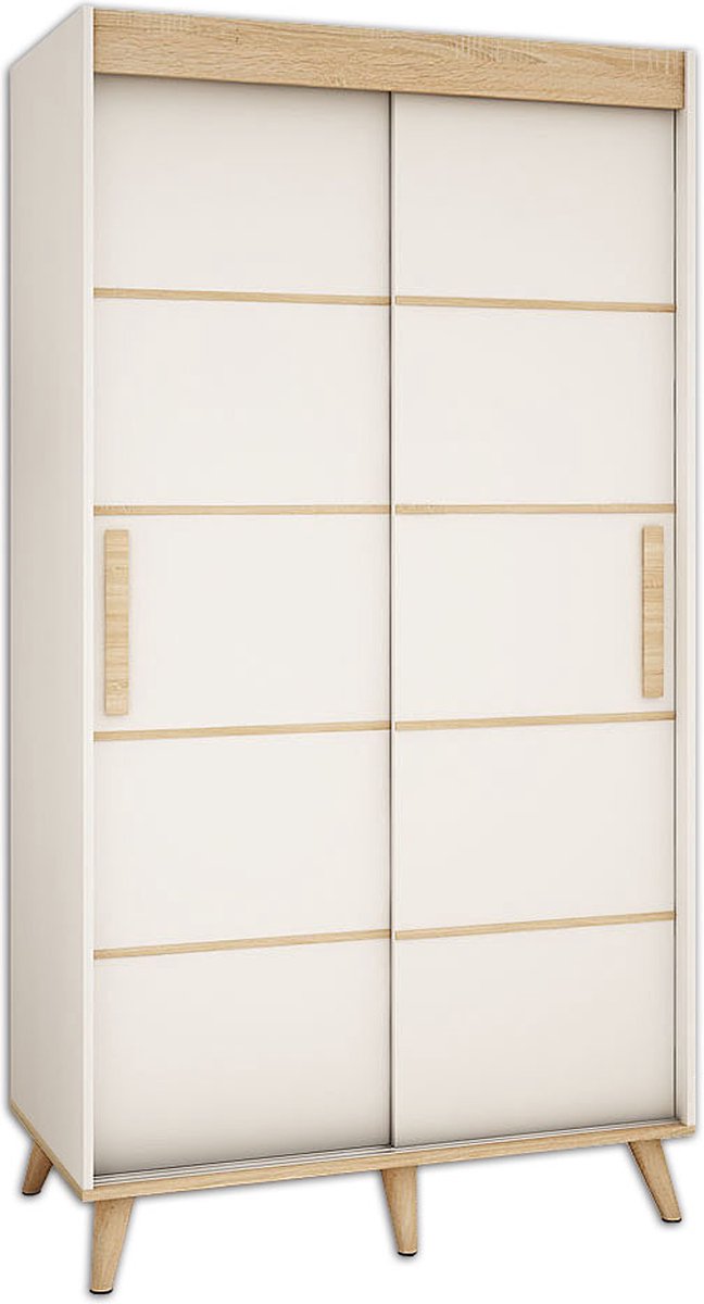 InspireMe - Kledingkast met 2 schuifdeuren, Modern stijl, beukenhout ...