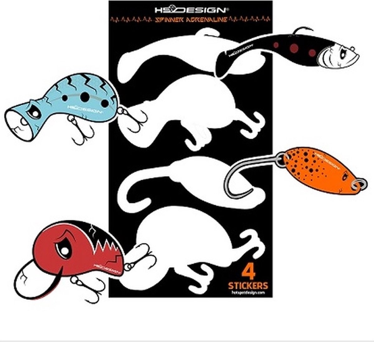 4 x Visstickers ‘Nasty Wobbler’ Vis Stickers Pluggen Roofvis Kunstaas ...