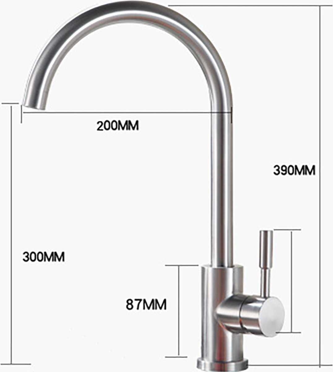 | Keukenkraan model 8600 Mengkraan RVS 304 38cm | bol.com