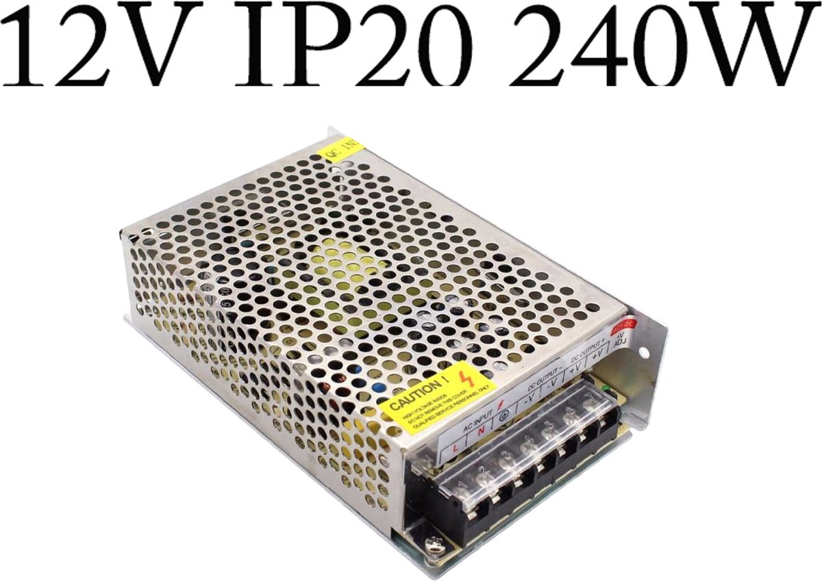 DC 12V 20A-voeding Universele gereguleerde schakelende AC naar DC ...