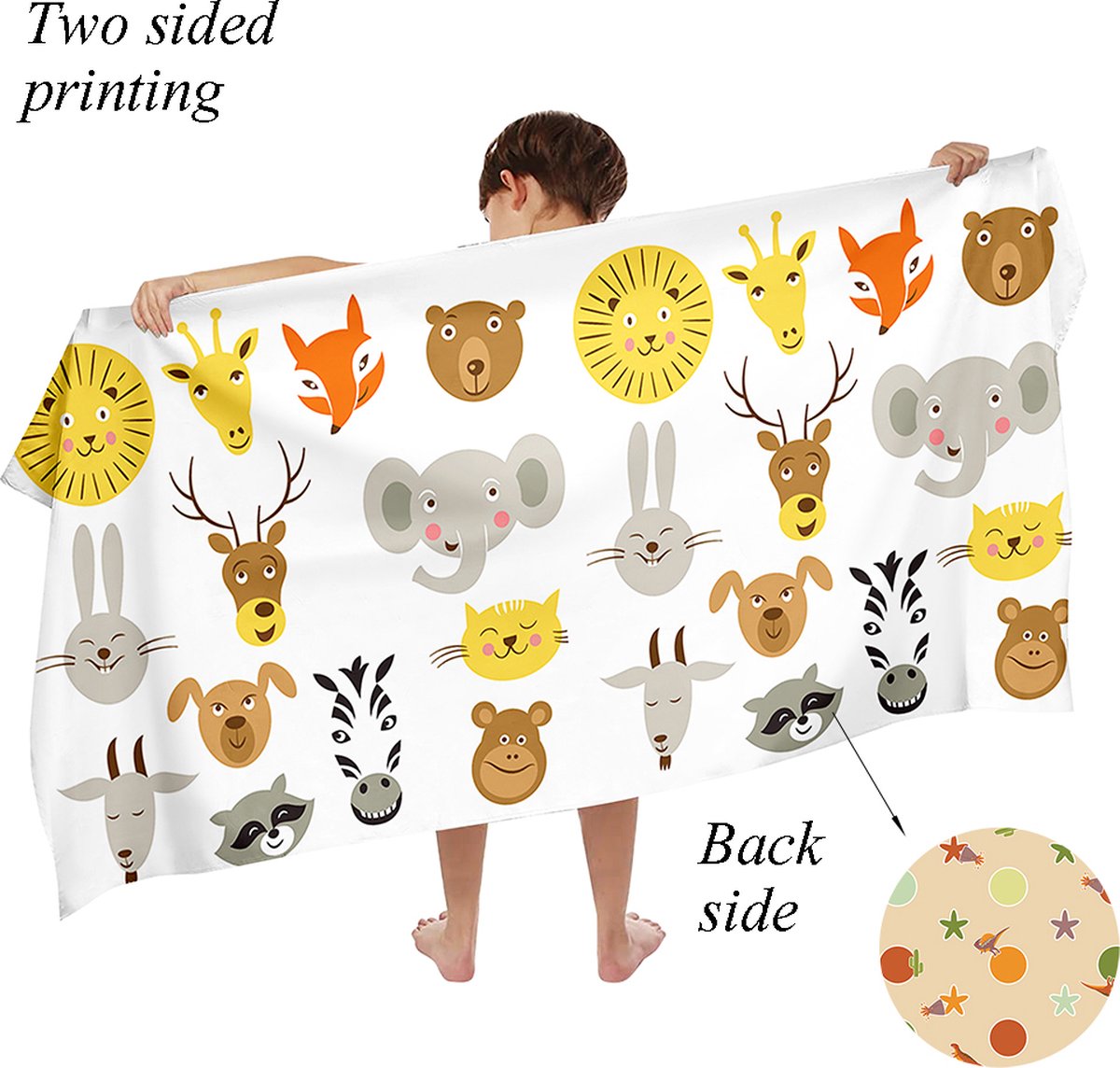 Ulticool - Handdoek - Dieren voor Kinderen - Badhanddoek ...