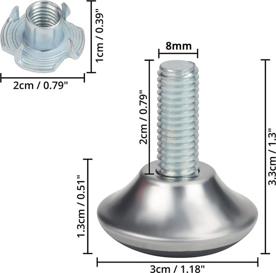 Belle Vous Aanpasbare Meubel Verhogers (12 Pak) - Medium Voet ...