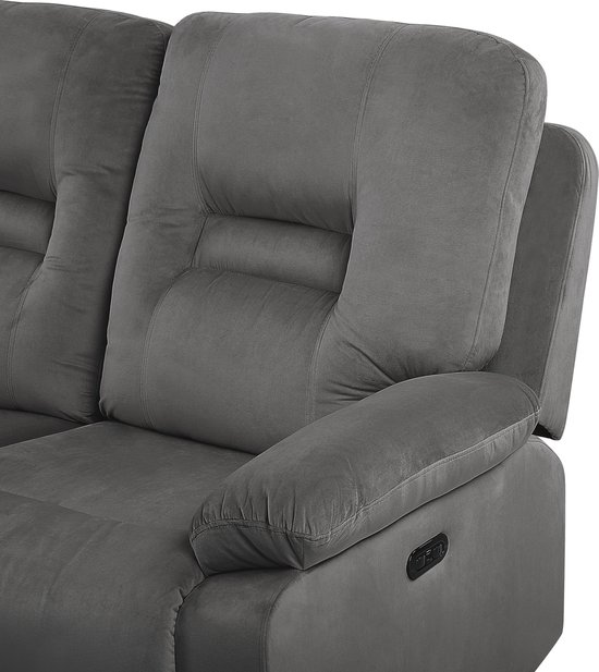 Beliani BERGEN - Two Seater Sofa - Grijs - Fluweel | bol.com