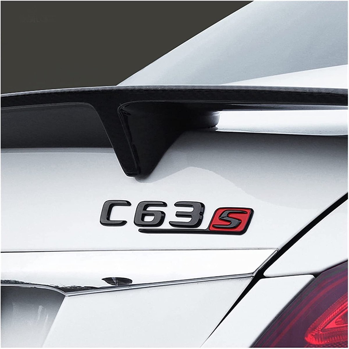 Glanzend zwart C63S Logo Kofferbak Sticker Voor Mercedes C Klasse ...