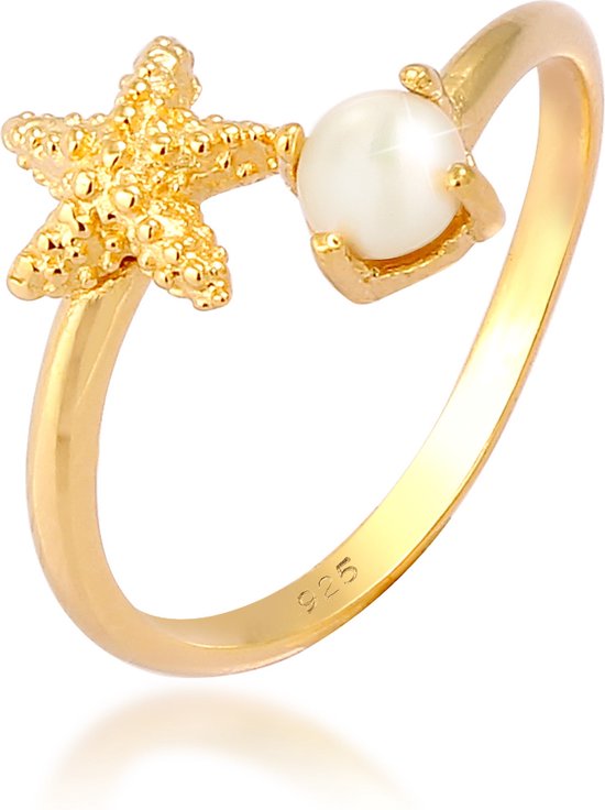 Elli - Ring - Dames Zeester Open Verstelbaar met Zoetwater Gekweekte ...