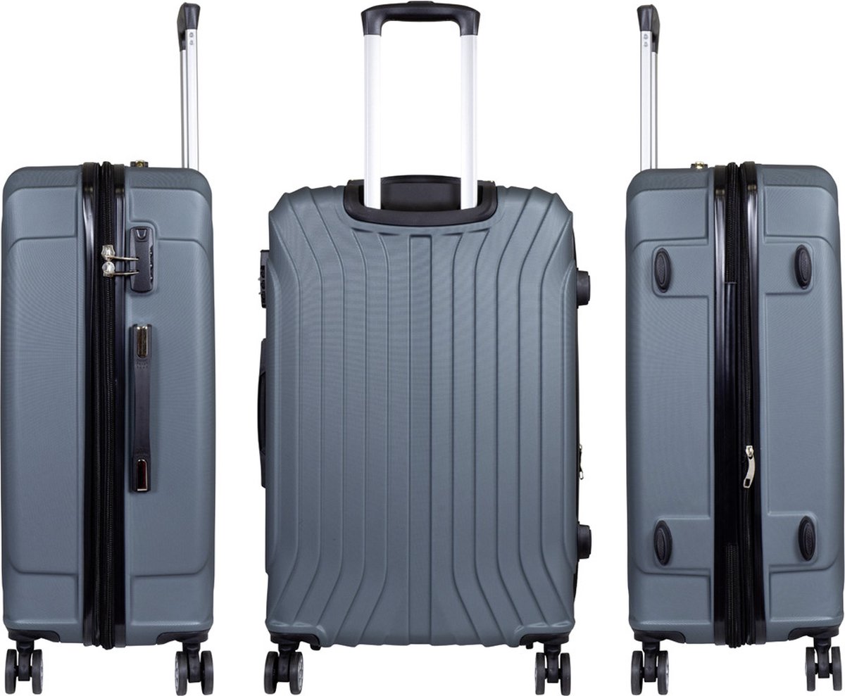 Kofferset 3 delig - Reiskoffers met TSA slot en op wielen - 247 Liter ...