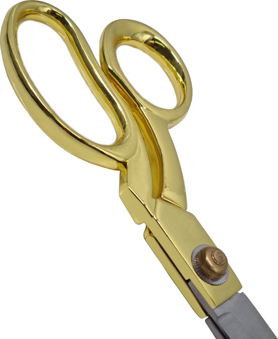 Clarie - hoogwaardige goudkleurige textiel-stofschaar - 21,7 cm | bol