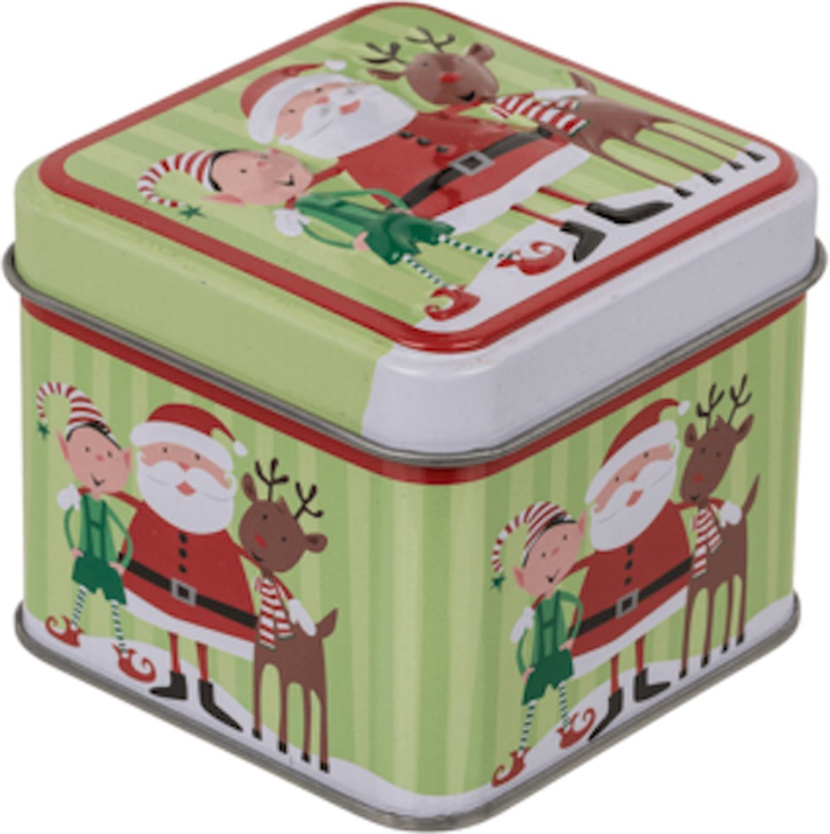 Kerst Metalen Blikken - Christmas Tin Box - Licht Groen - 7,5 x 6,5 cm ...