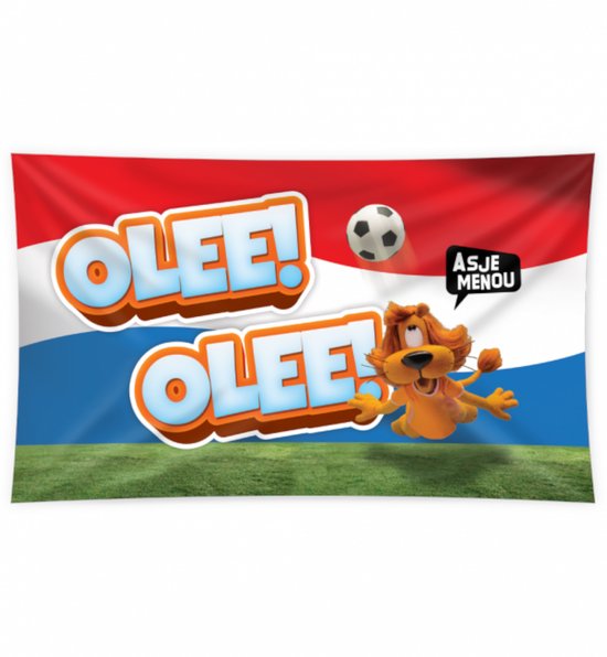 Gevelvlag- Loeki de Leeuw - Olee! Olee! - rood/wit/blauw- 100 x 150 cm ...