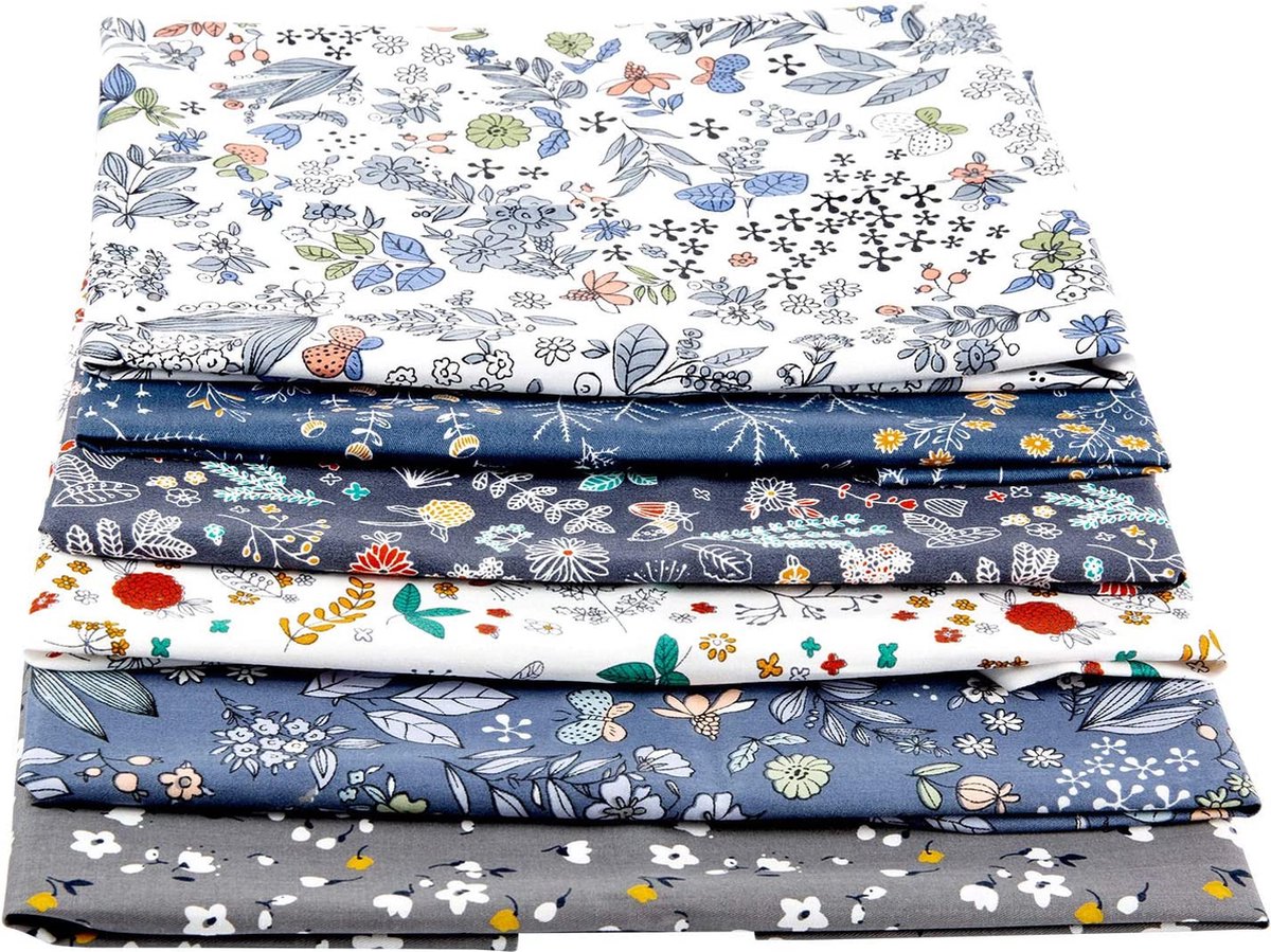 Katoenen stoffen voor naaien, Comius Sharp Floral Printed Cotton Fabric ...