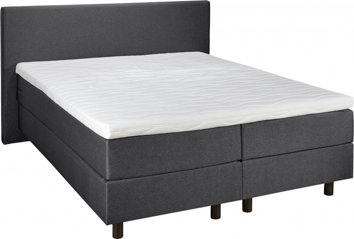 Woonexpress Boxspring 180x200 Kralingen C - Textiel - Grijs - 200 x 105 ...