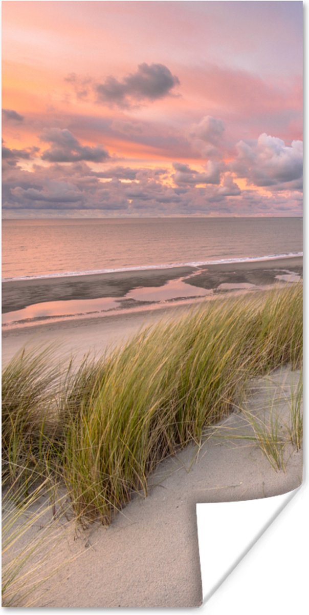 Poster Strand - Zee - Duin - Nederland - Roze - 60x120 cm | bol.com