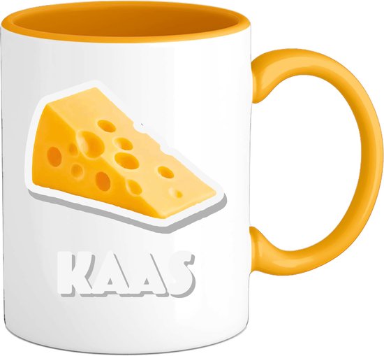 Kaas - grappig verjaardag kleding cadeau - eten teksten - Mok - Geel | bol