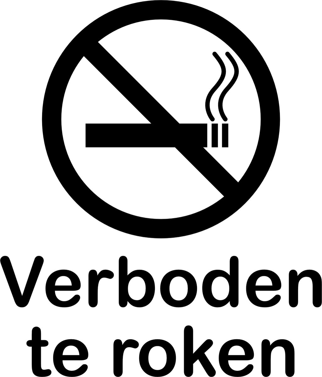 Niet roken sticker | Zwart | Verboden te roken sticker 5 stuks | 10cm x ...