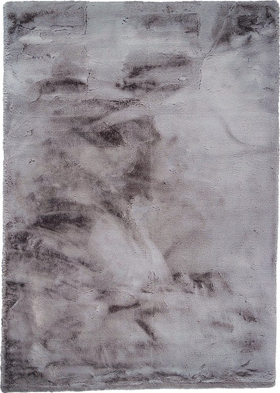 MATMAZEL Softy Collection MSC-080 - Vloerkleed Grijs Effen Hoogpolig ...