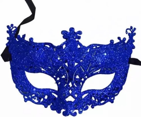 Kant Masker blauw – Carnaval - Halloween Masker - spin masker - masker ...