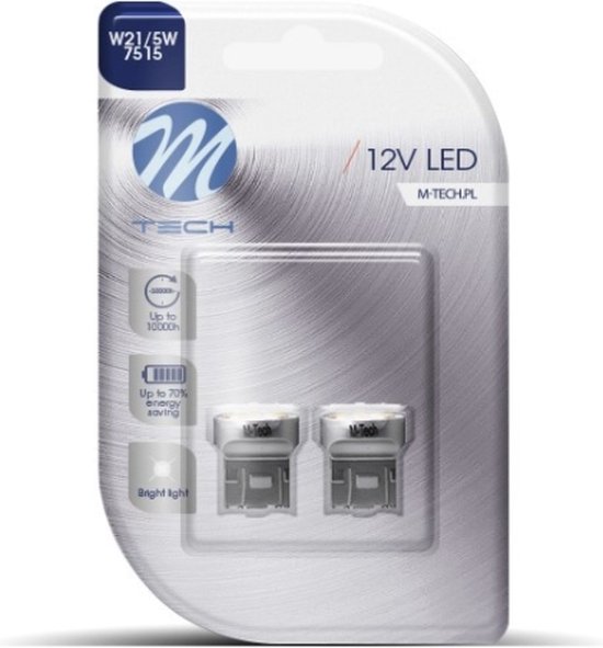 T20 W21/5W set | autoverlichting LED 2 stuks | 9-SMD daglichtwit ...