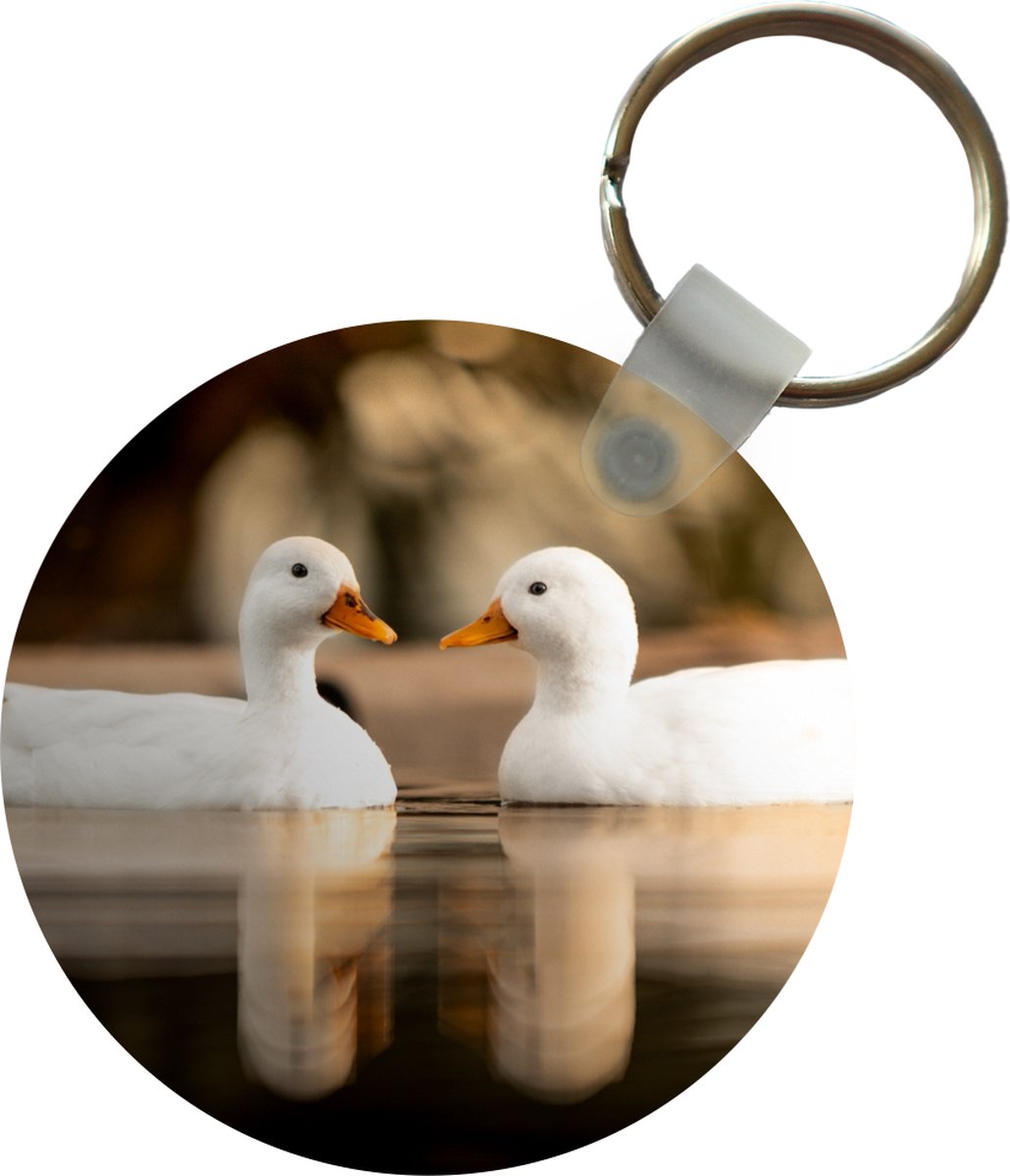 Sleutelhanger - Eend - Wit - Dieren - Water - Vogel - Eenden - Plastic ...