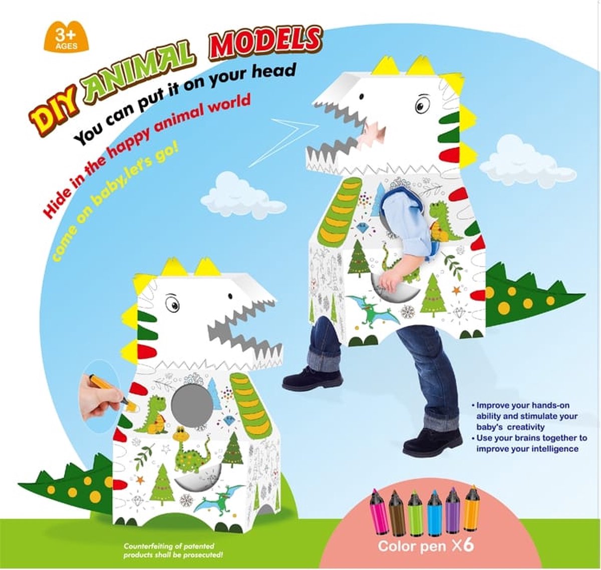 DIY dinosaurus - Maak je eigen dinosaurus - DIY kinderen - Levensgrote ...