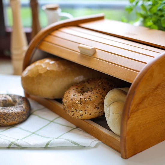 Creative Home Houten Broodtrommel | 40 x 27,5 x 18,5 cm | Natuurlijk ...