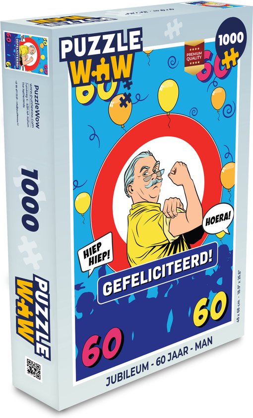 Puzzel Jubileum - 60 Jaar - Man - Legpuzzel - Puzzel 1000 stukjes ...