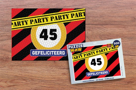 Puzzel Verjaardag - 45 Jaar - Jubileum - Legpuzzel - Puzzel 500 stukjes ...