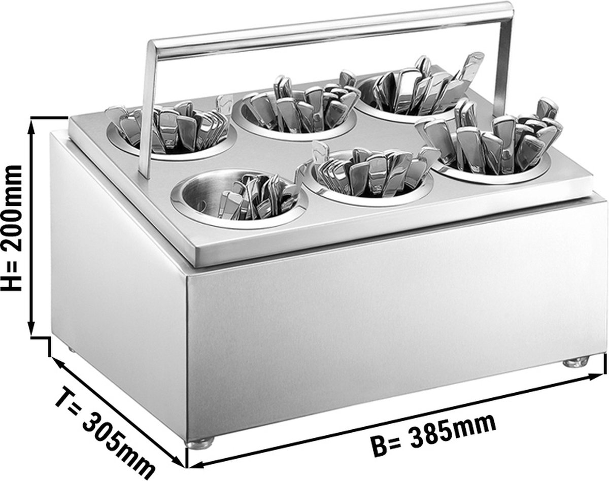 Besteklade - voor 6 bestekhouders - met draagbeugel | GGM Gastro | bol.com