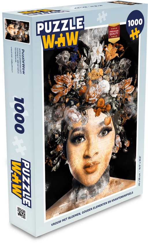 Puzzel Kranten - Vrouw - Bloemen - Legpuzzel - Puzzel 1000 stukjes ...