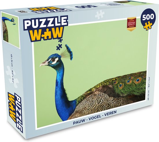 Puzzel Pauw - Vogel - Veren - Legpuzzel - Puzzel 500 stukjes | bol