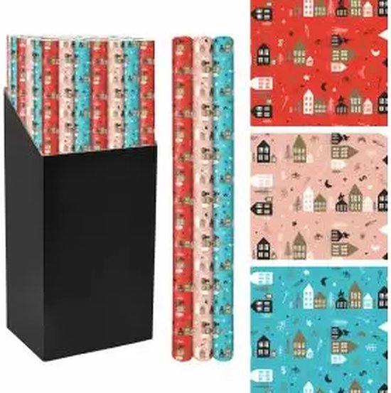 Sinterklaas - Inpakpapier - Pakpapier - Cadeaupapier -Huisjes - 200 x ...