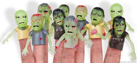 Archie McPhee - Glow In The Dark Finger Zombies | bol