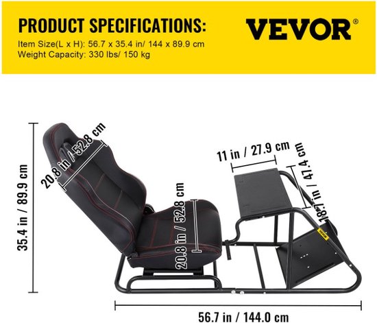 VEVOR Universele Gamestoel - Race simulator - Race Stoel - Playseat ...