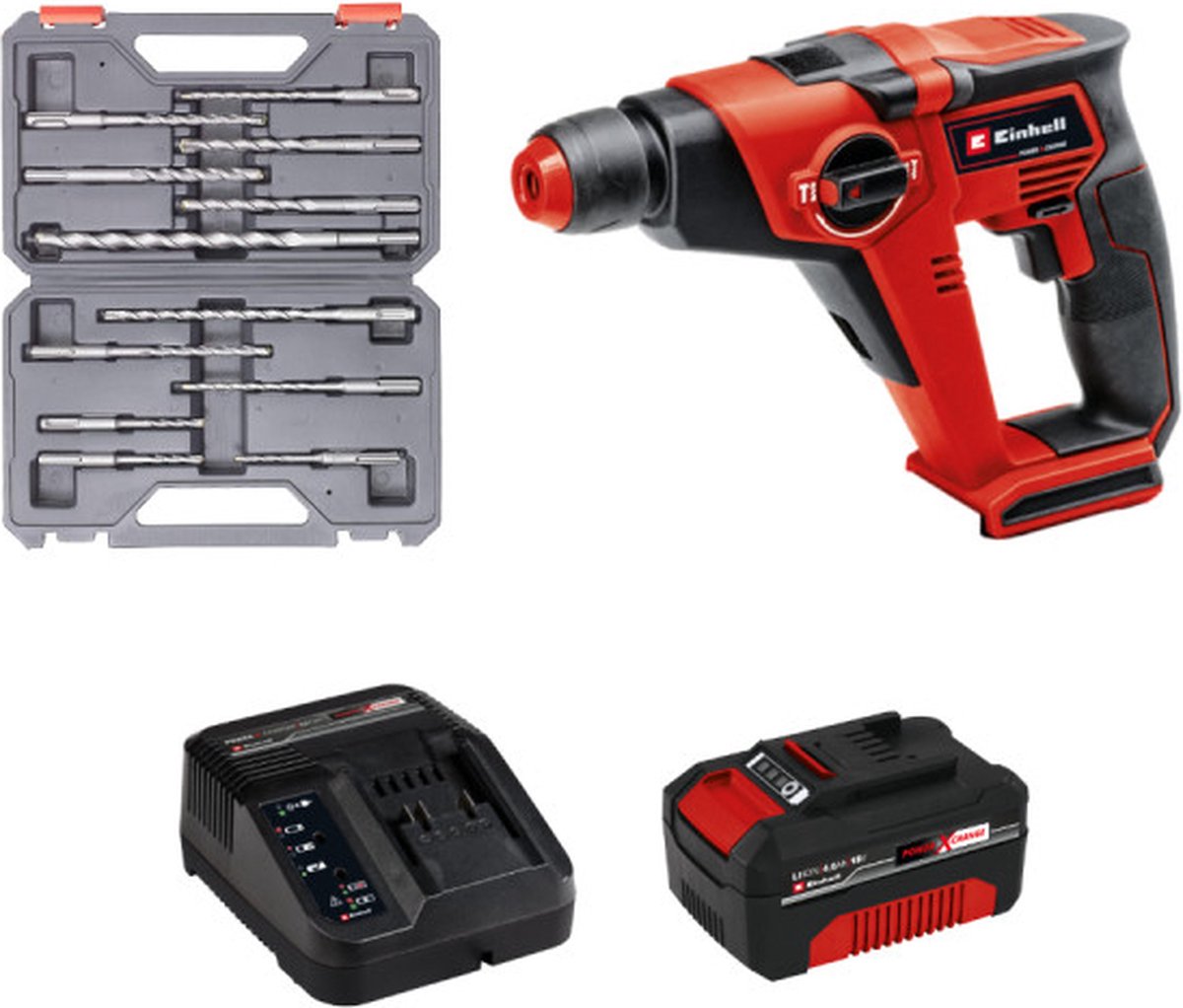 Set EINHELL 18V Power X-Change boormachine - TE-HD 18/12 Li-Solo ...