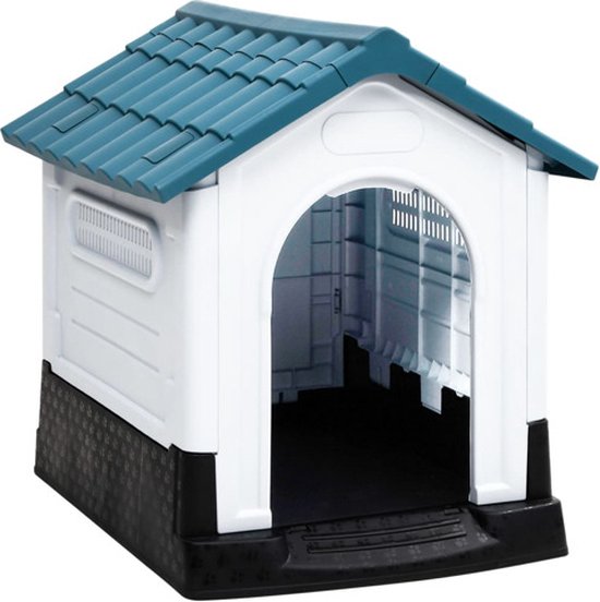 vidaXL Hondenhok 57x68x66 cm polypropeen blauw | bol.com