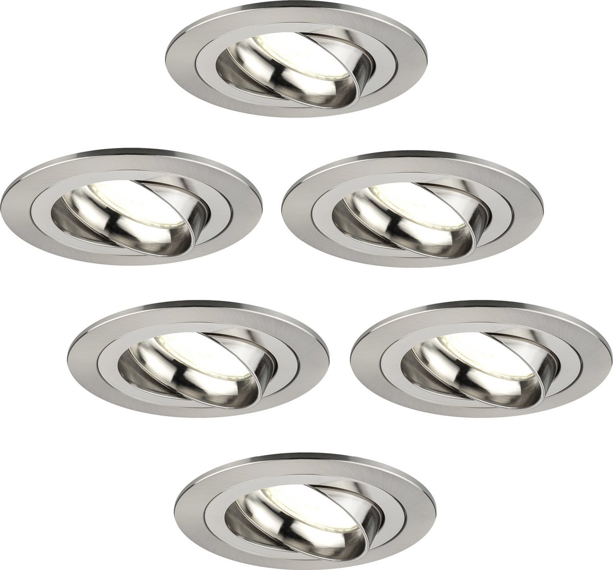 Ledvion Dimbare LED inbouwspot RVS - Tokyo - 5W - 4000K - ø92mm - 6 ...